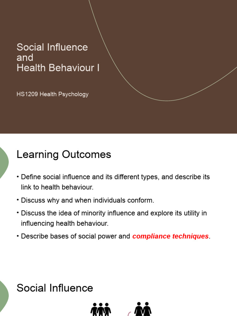 Social Influence and Health Behaviour I - Handout | PDF | Conformity ...