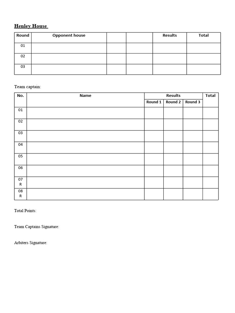 Results Sheet | PDF