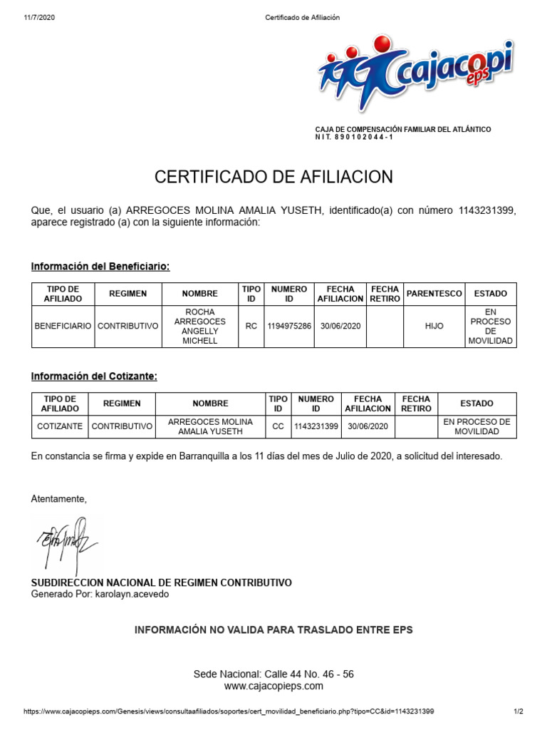 CERTIFICADO DE SALUD | Descargar gratis PDF | Programas sociales