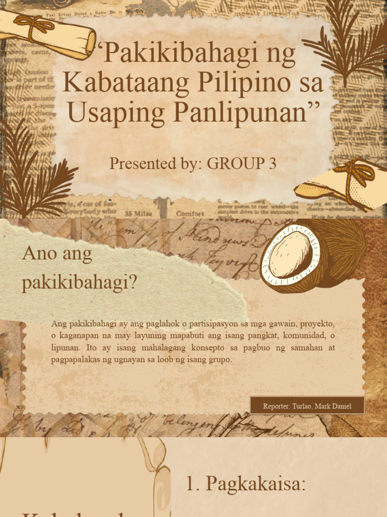 GROUP 3 - Pakikibahagi NG Kabataang Pilipino Sa Usaping Panlipunan ...