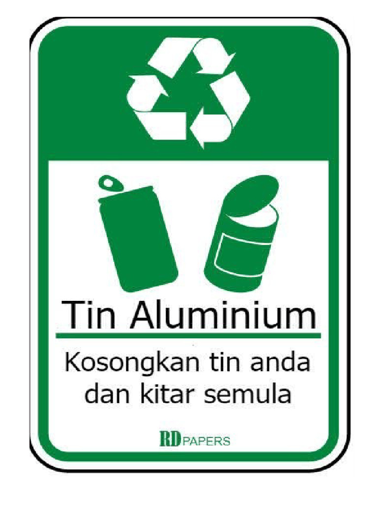 Kita Semula Logo Recycle Sticker / Paper / Aluminium / Glass / Pelekat