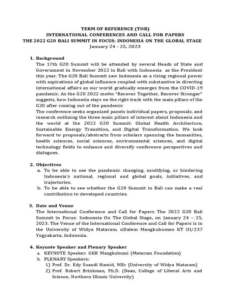 Tor Seminar Internasional | PDF | Indonesia | Sustainability