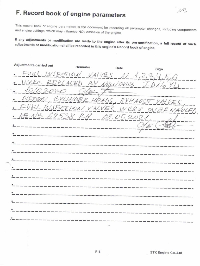 F.record Book of Engine Parameters - 000226 | PDF