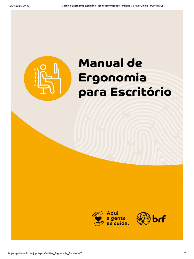 Cartilha Ergonomia Escritório - BRF | PDF