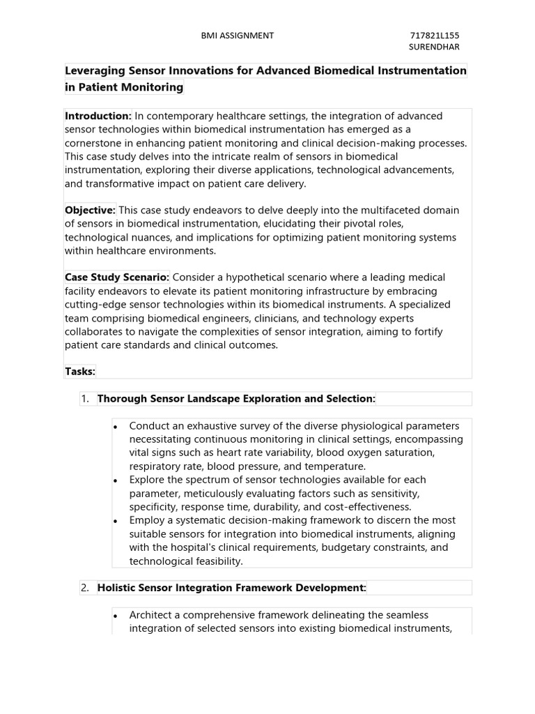 Leveraging Sensor Innovations For Advanced Biomedical Instrumentation ...