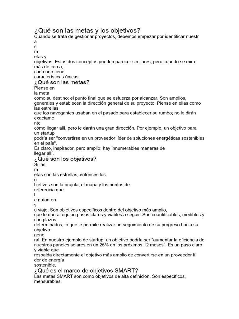 Qué Son Las Metas y Los Objetivos | PDF | Contabilidad