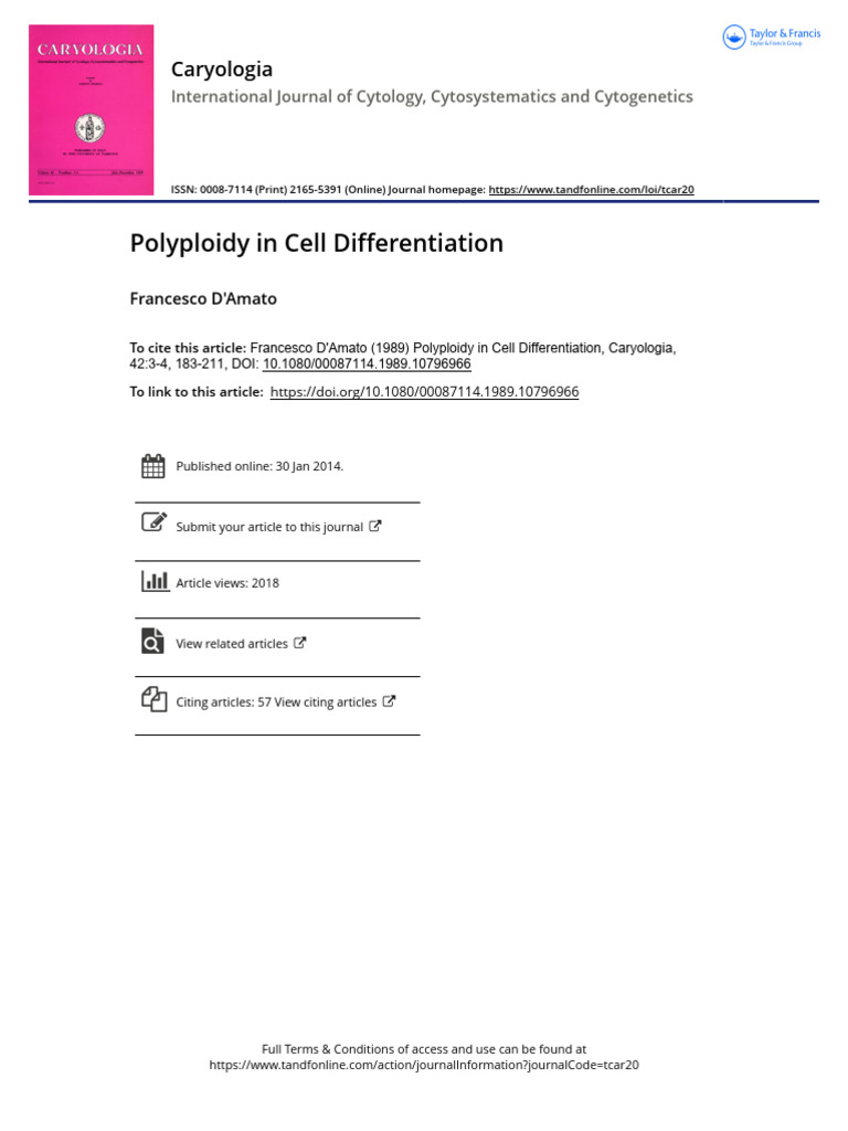 Polyploidy in Cell Differentiation | PDF | Mitosis | Ploidy
