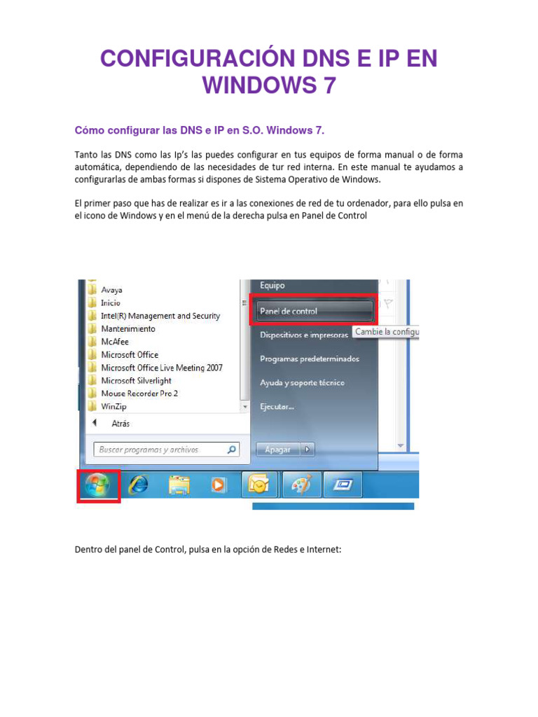 ConfigurarIP Win7 | PDF | Informática