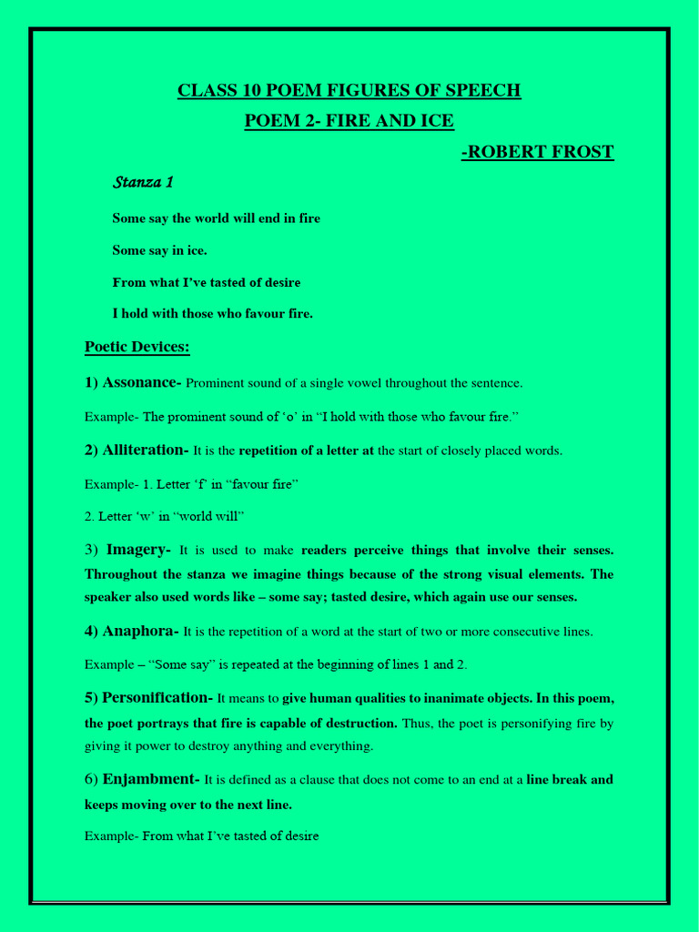 Class 10 Poem 2 Figures of Speech | PDF | Poetry | Metaphor