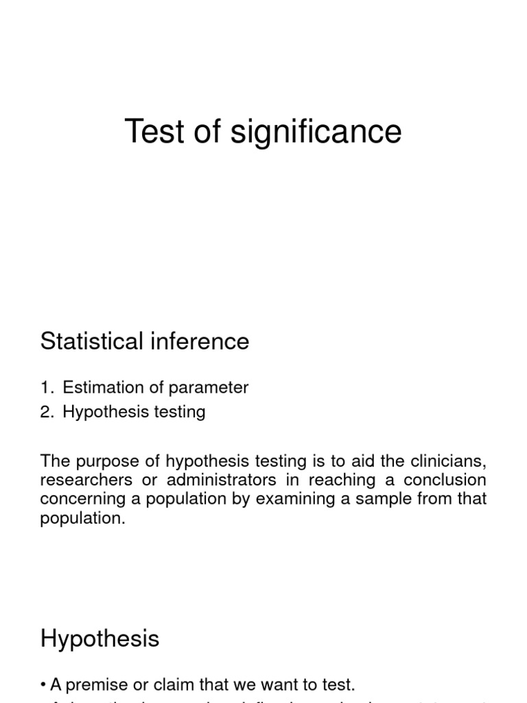 Test of significance_ | PDF | Statistical Hypothesis Testing | Statistics