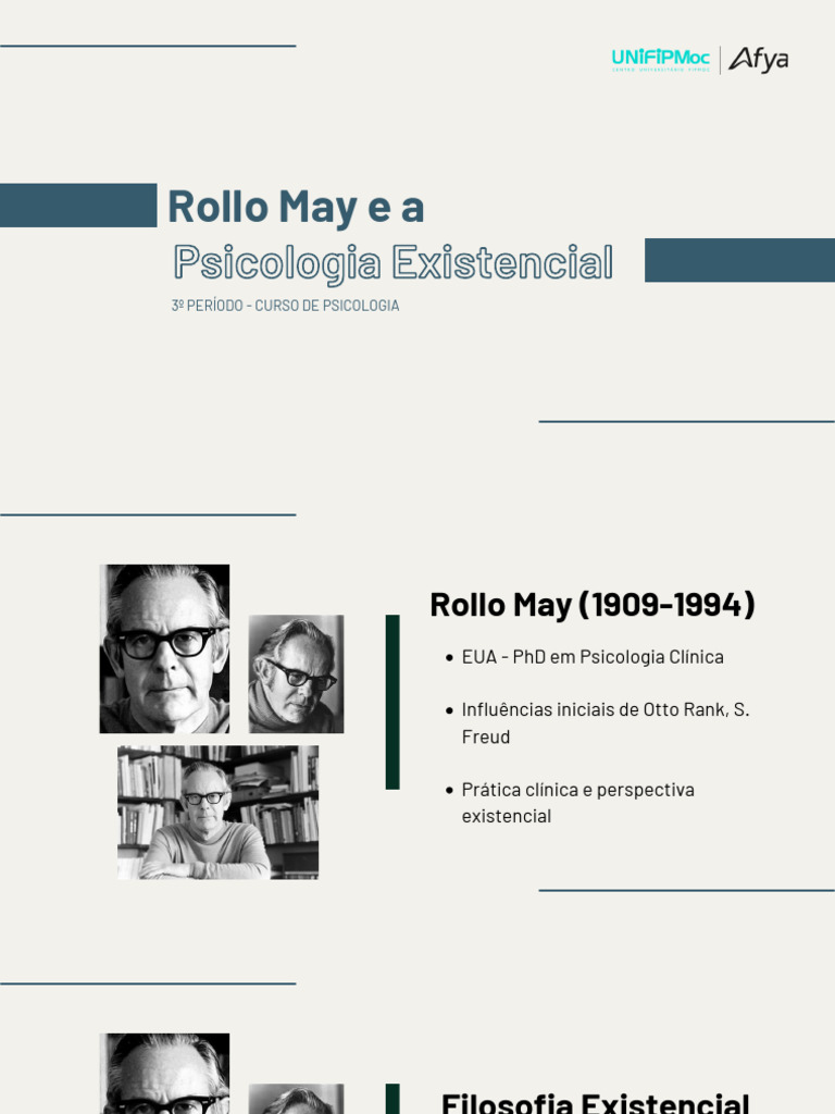 Rollo May e A Psicologia Existencial | PDF | Existencialismo | Ansiedade
