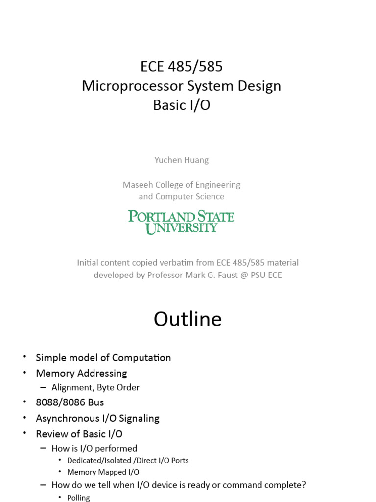 Microprocessor I/O System Design Guide | PDF | Input/Output | Computer ...
