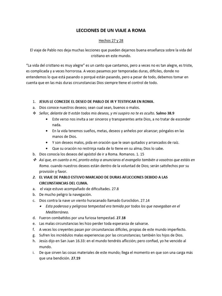 Lecciones de Un Viaje A Roma | PDF | Pablo el apóstol | Dios