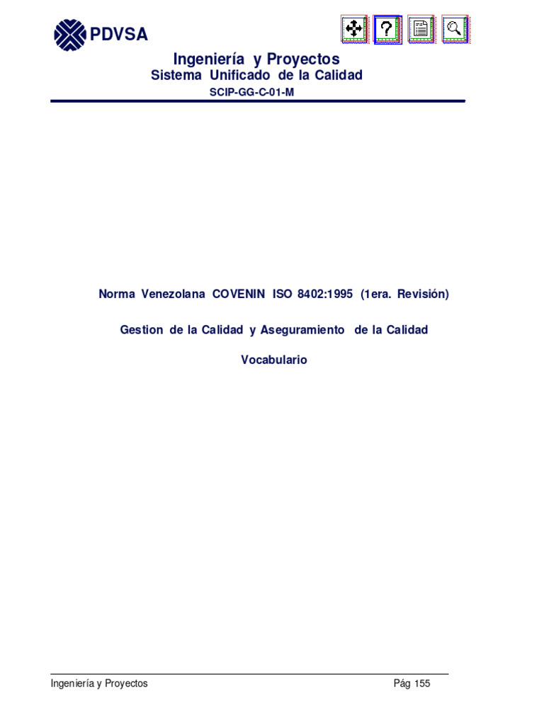 Covenin Iso 8402-95 | PDF | Calidad (comercial) | Gestión de la calidad