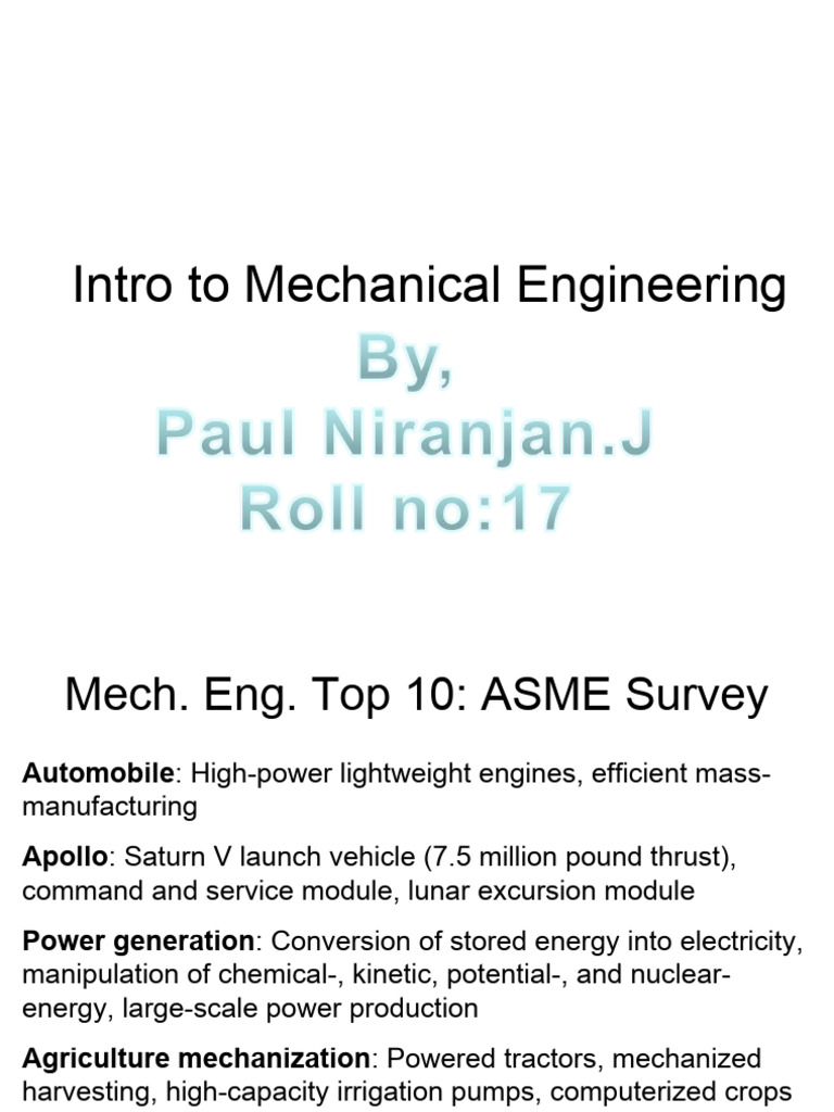 Intro 2 Mech Eng | PDF | Force | Engines