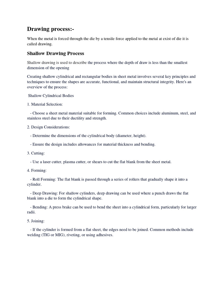 Drawing Processes | PDF | Sheet Metal | Elasticity (Physics)