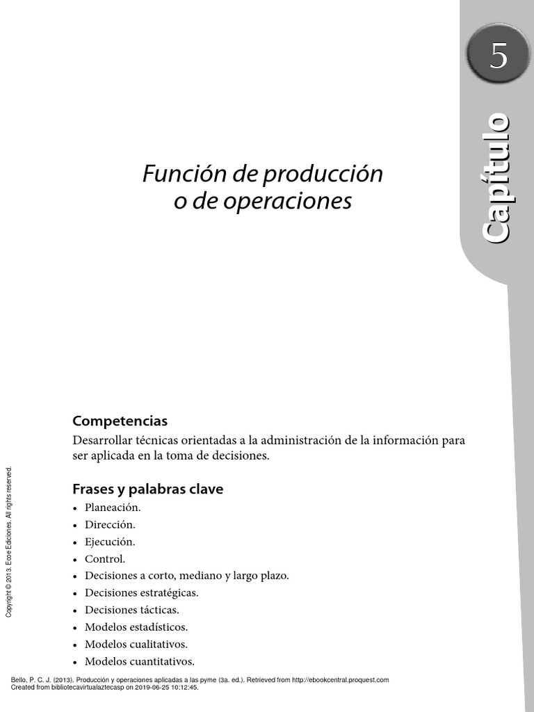 Producción y Operaciones Aplicadas A Las Pyme (3a.... - (PG 137 - 143 ...