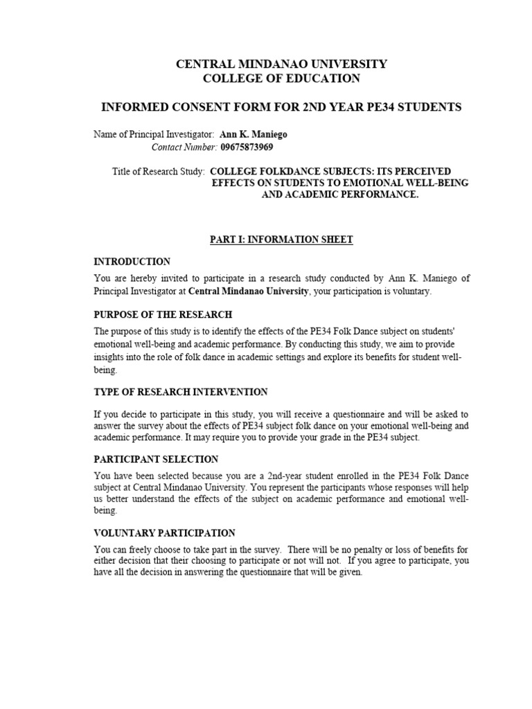 Final-Consent-Form | Download Free PDF | Consent | Questionnaire