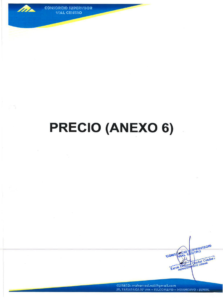Anexo 6-Oferta Economica - Supervision El Tambo | PDF