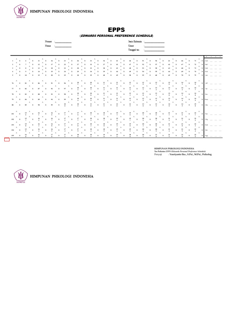 Penjelasan EPPS | PDF