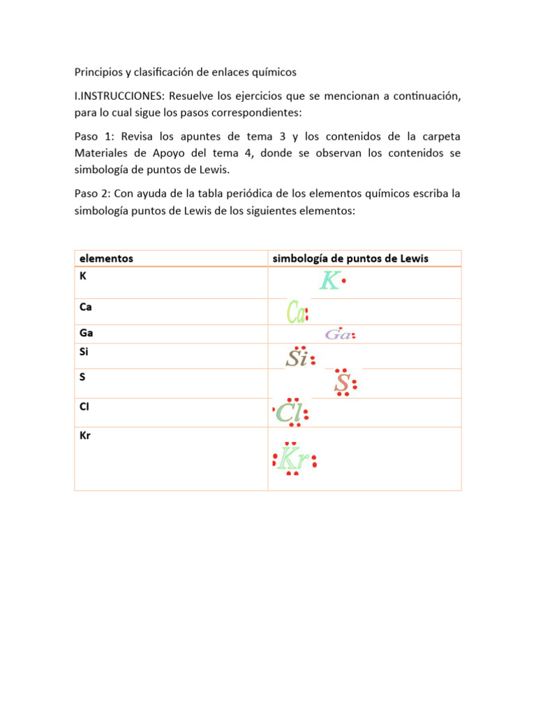 T3A2 Actividad de Principios y Clasificación de Enlaces Químicos | PDF | Enlace químico | Enlace ...