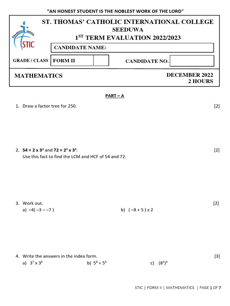 f2 Maths Paper 2022 | PDF | Algebra | Mathematical Concepts