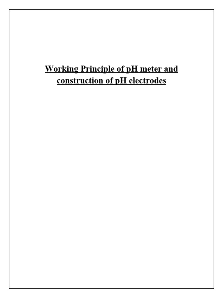 PH Meter-Working Principle | PDF | Ph | Analytical Chemistry
