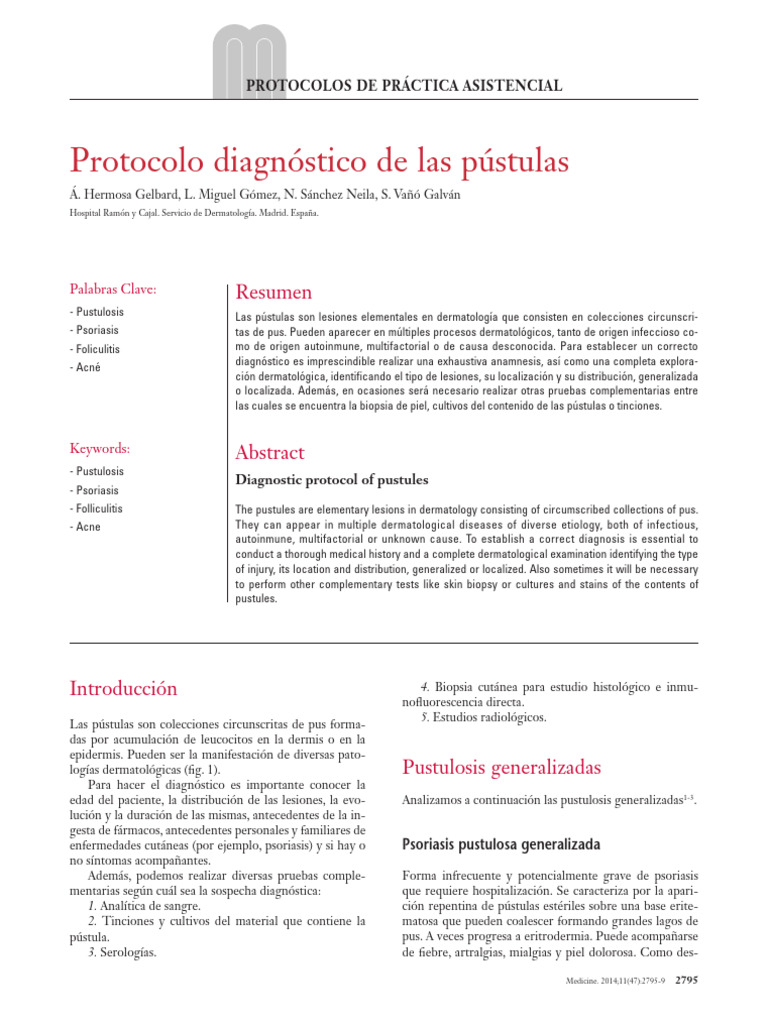 Protocolo diagnóstico de las pústulas | Descargar gratis PDF ...