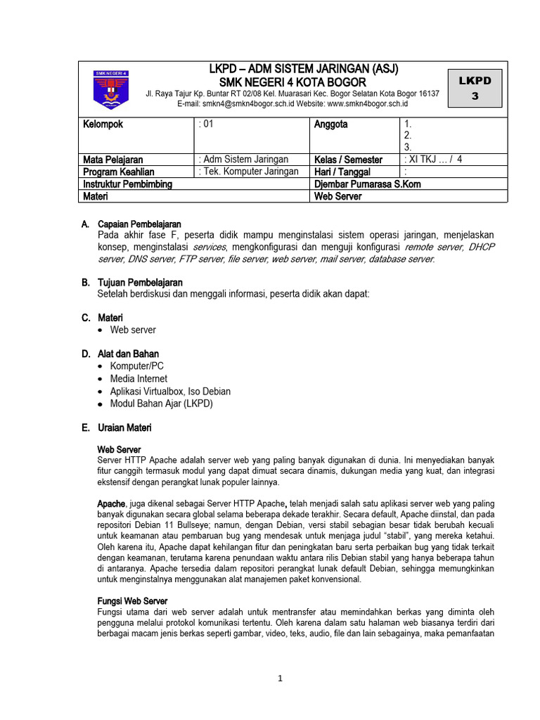 LKPD 3 - Web Server | PDF