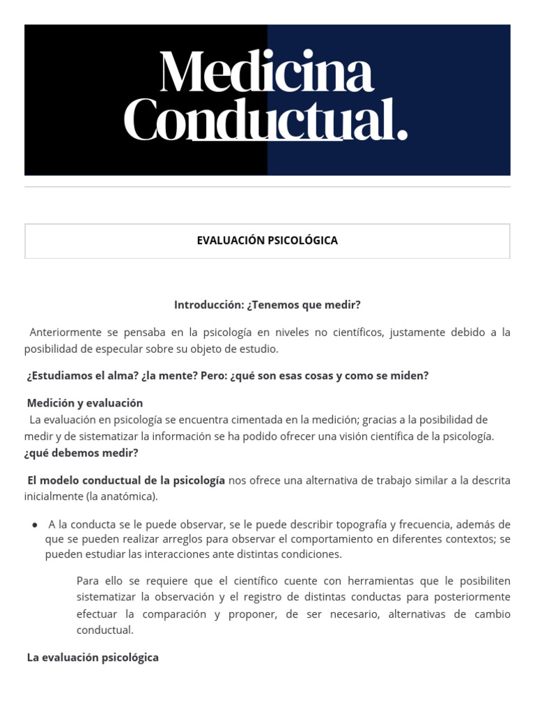Evaluacion Psicol ó Gica | PDF | Validez (Estadísticas) | Comportamiento