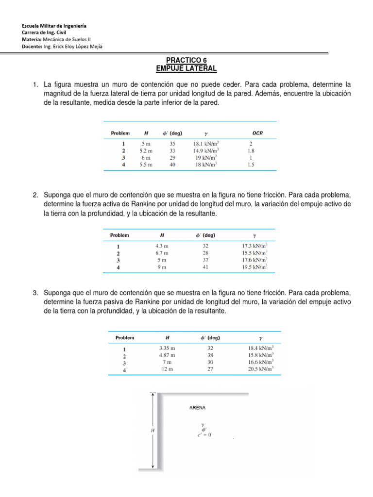 Practico 6 Empuje Lateral 1 24 | PDF | Ingeniería mecánica | Mecánica