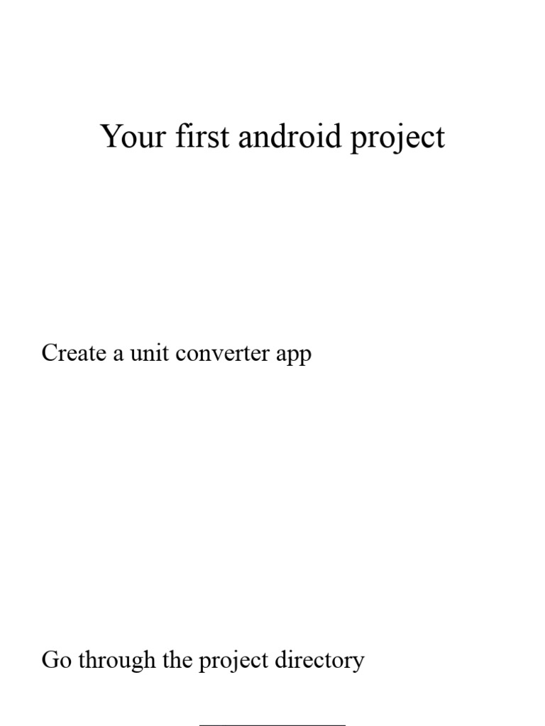 Your First Android Project | PDF | Software | Computing Your First Android Project | PDF | Software | Computing