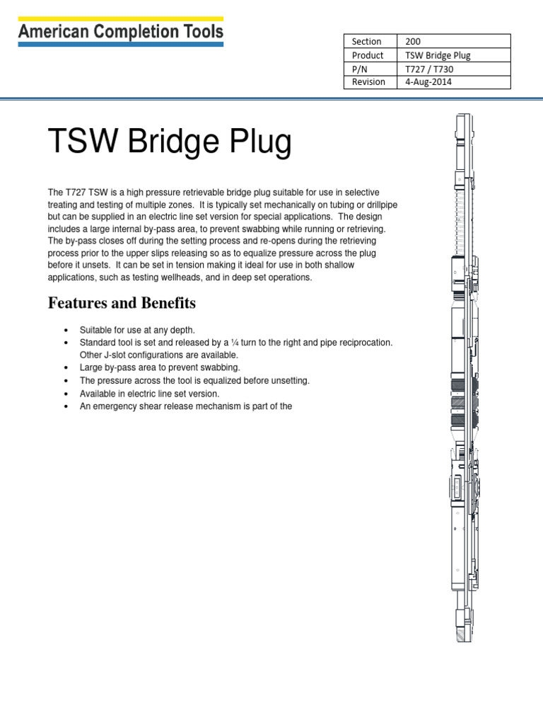 Retrievable Bridge Plug | PDF | Screw | Pipe (Fluid Conveyance)