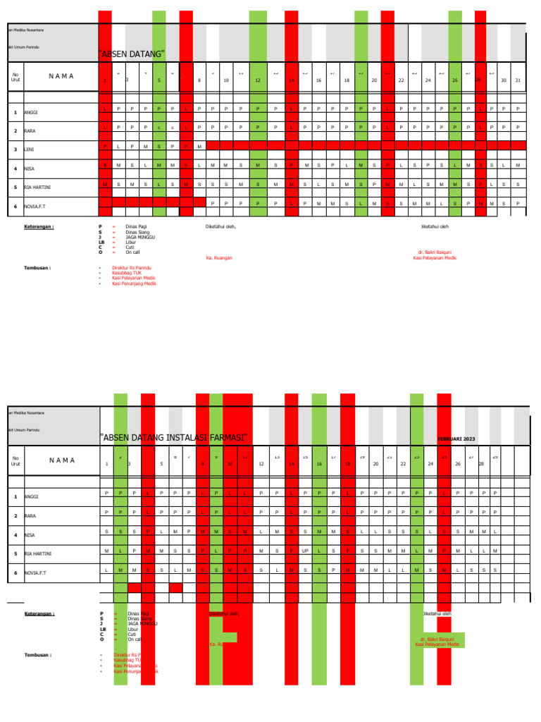 Daftar Absen 2024 | PDF