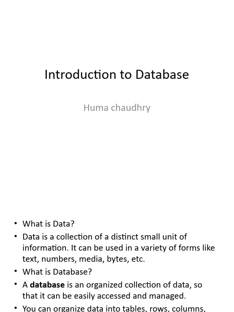 Database Lec 1 | PDF | Databases | Relational Database