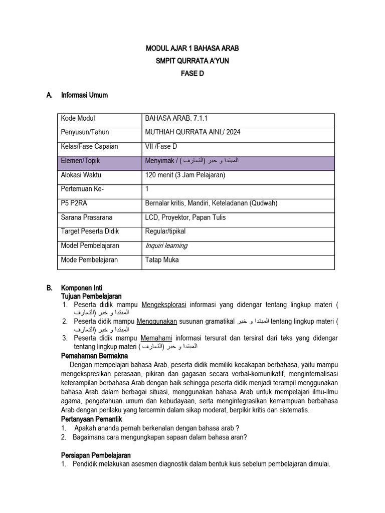 Modul Ajar Menyimak | PDF