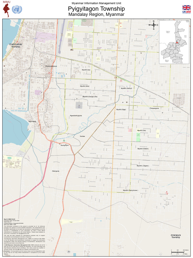 TSP Map VL Pyigitagon - Mandalay MIMU154v05 20apr2020 A1 Eng | PDF