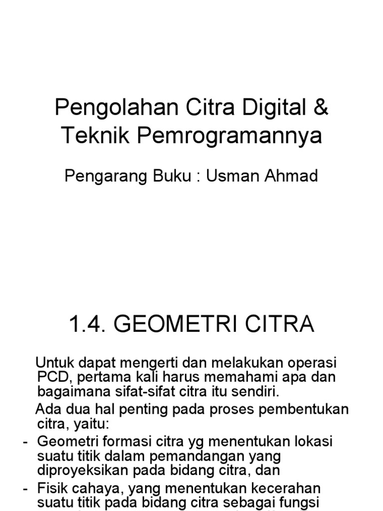 s2 Pengolahan Citra Digital & Teknik Pemrogramannya | PDF