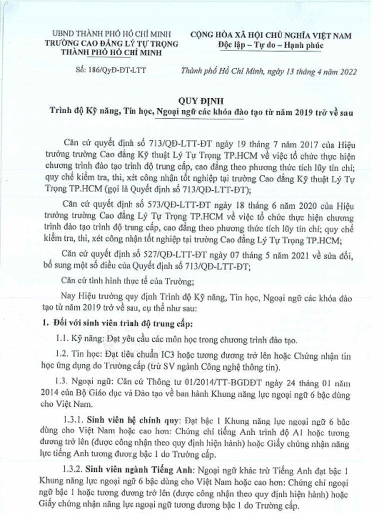 186-quy-dinh-trinh-do-ky-nang-tin-hoc-ngoai-ngu-cac-khoa-tu-nam-2019-tro-ve-sau-2022 | PDF