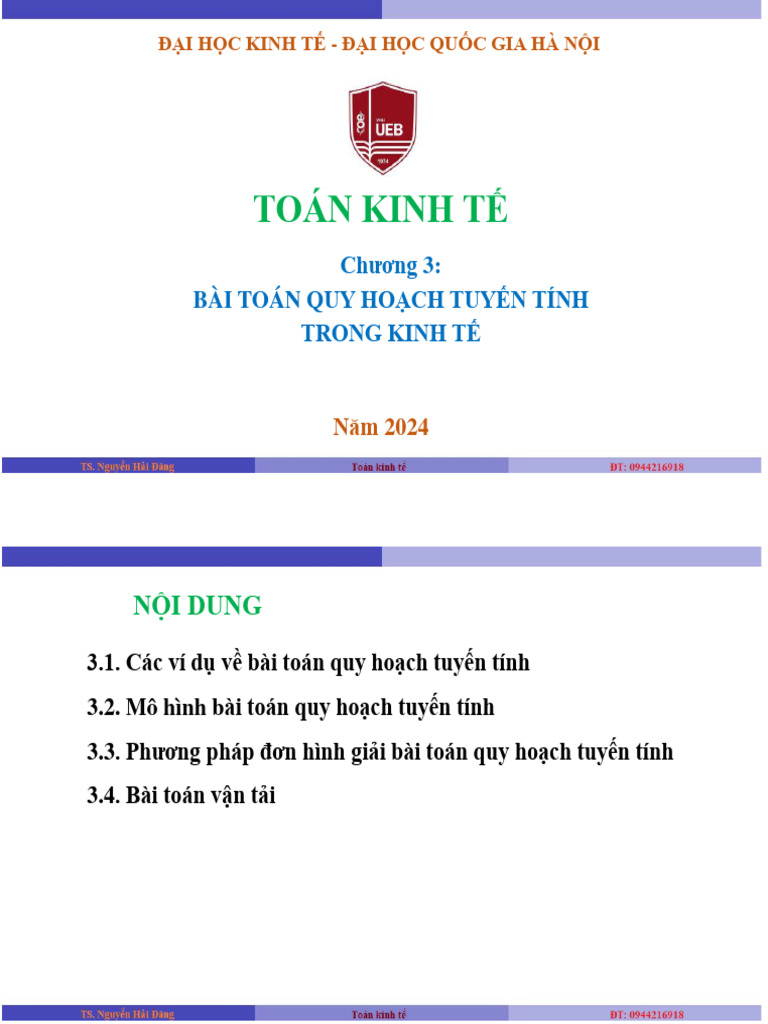 C3.1. Bai Toan Quy Hoach Tuyen Tinh | PDF