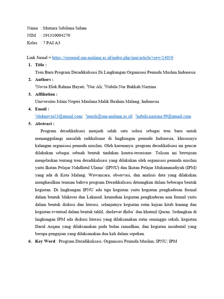 (Uts) Teknik Penulisan K.i-Mutiara Sabiluna Salam | PDF