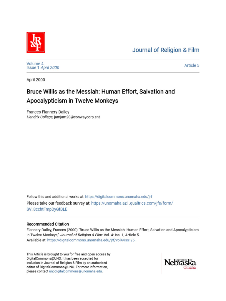 Bruce Willis: Messiah in Twelve Monkeys | PDF | Apocalypse | Eschatology