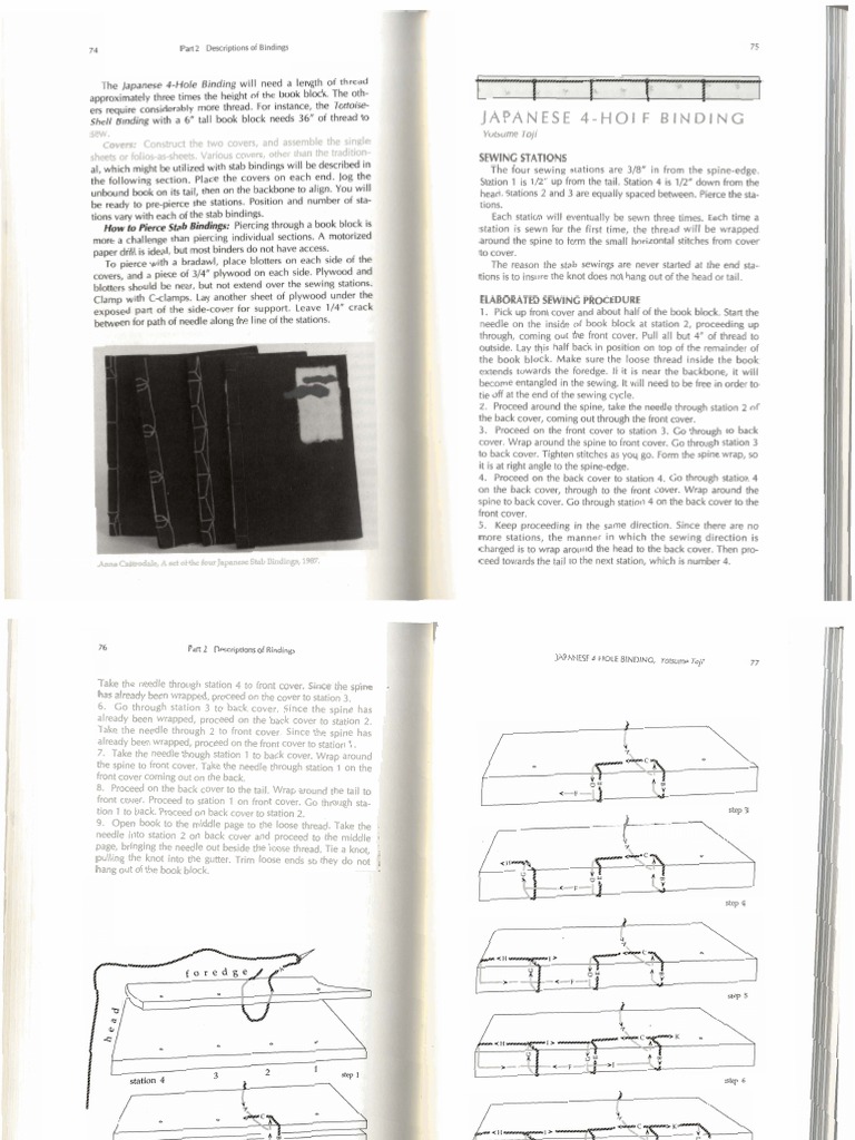 Japanese Stab Binding | PDF | Bookbinding | Sewing