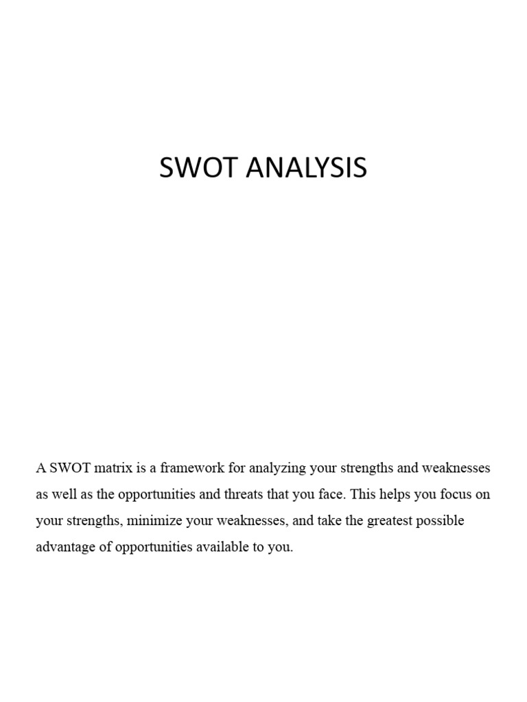SWOT | PDF | Swot Analysis | Psychological Concepts