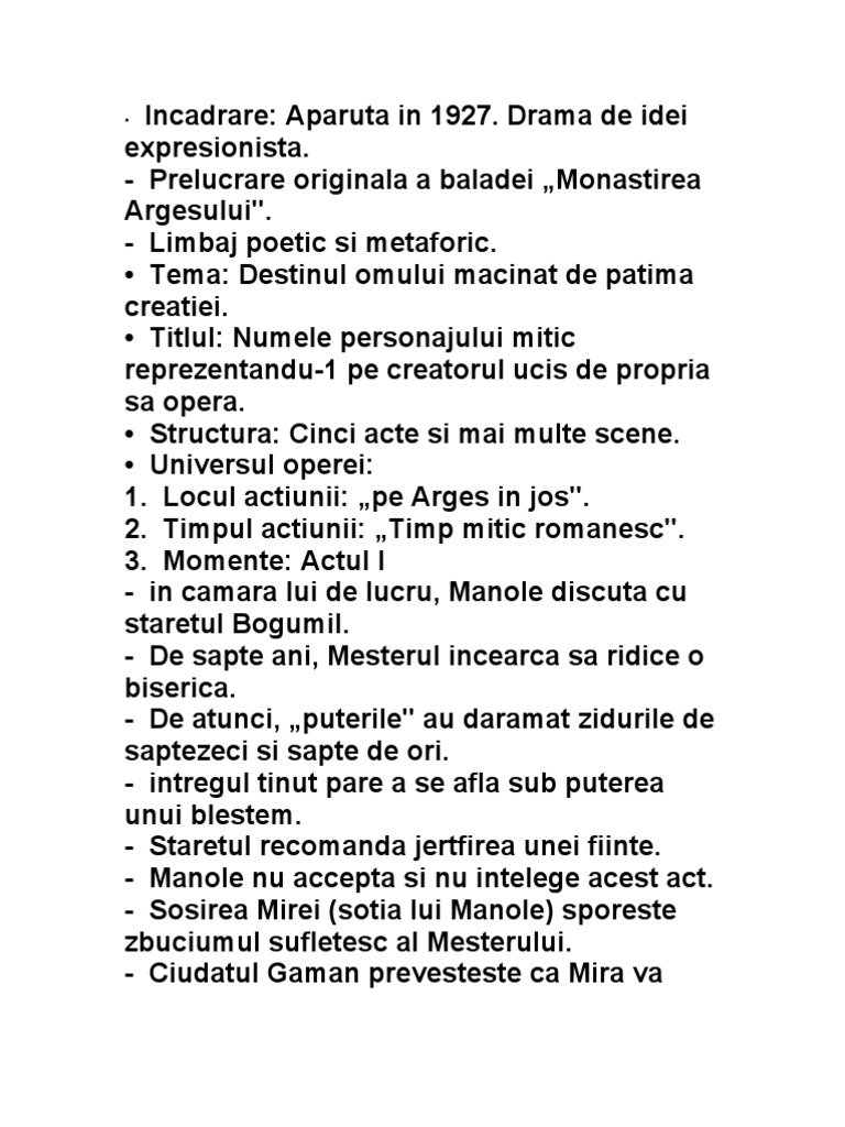 Mesterul Manole | PDF