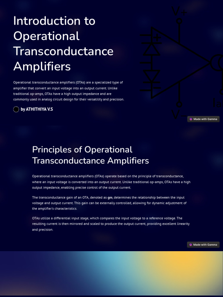 Introduction To Operational Transconductance Amplifiers | PDF | Amplifier | Electronic Circuits