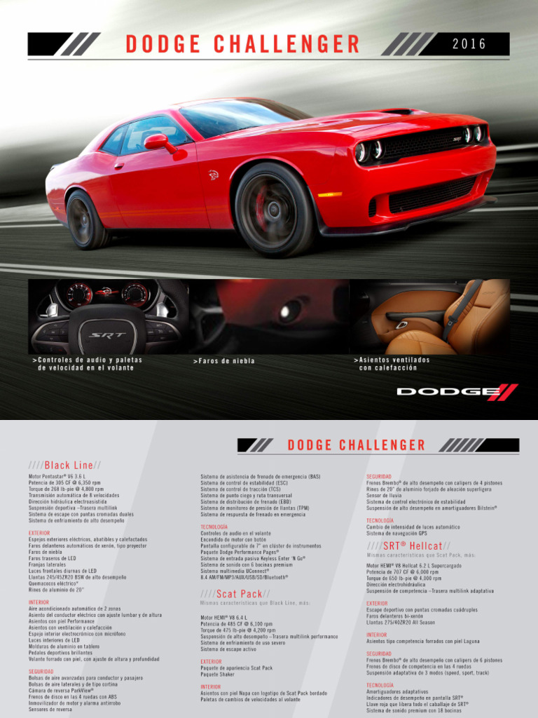 2016 - Ficha Técnica - Dodge Challenger | PDF