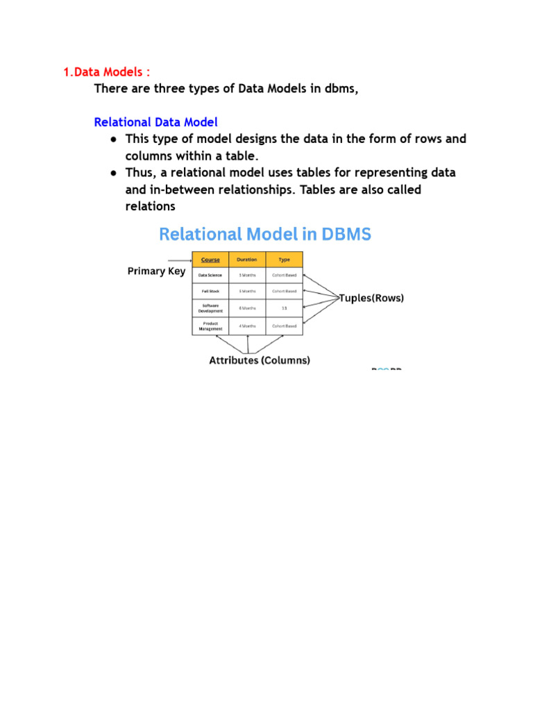 DBMS | PDF | Databases | Data Model