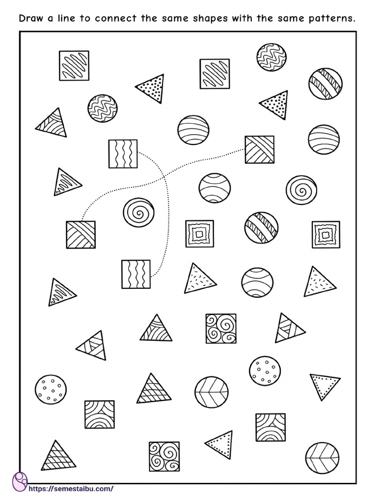 Preschool Worksheets Matching Picture Shapes | PDF