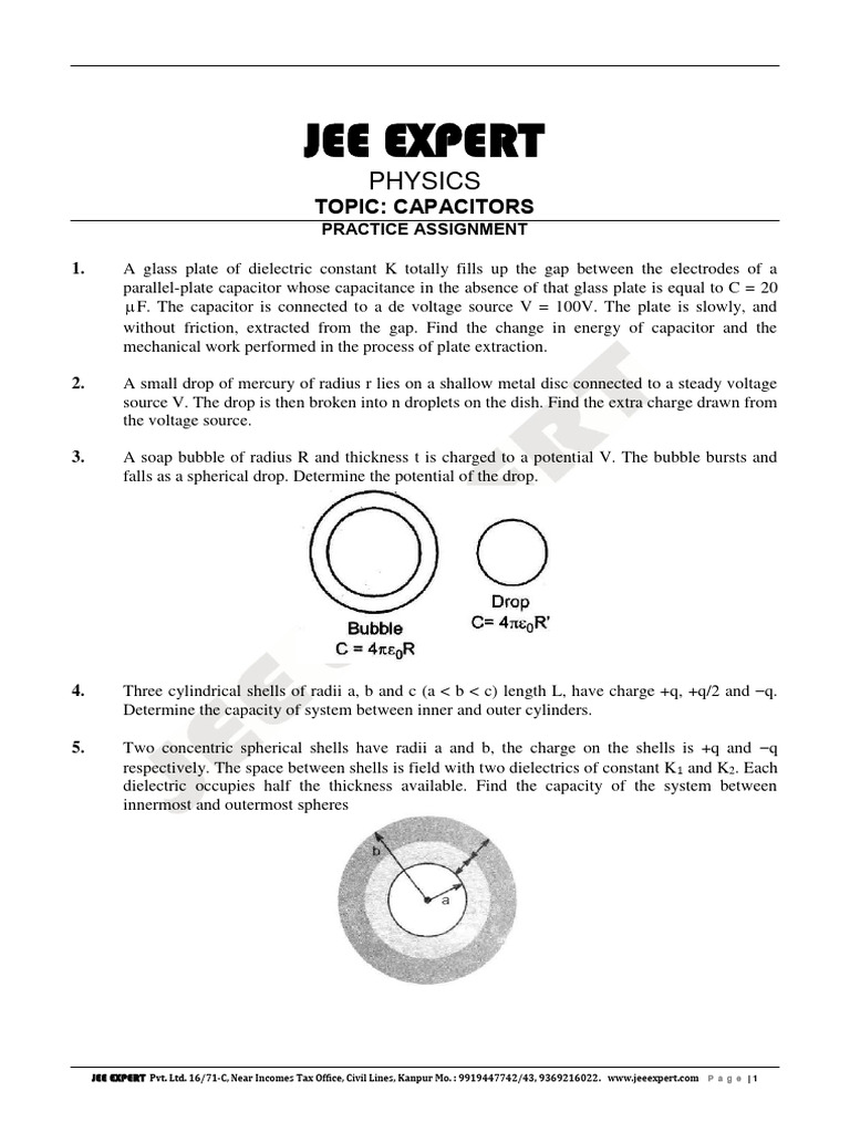 Advance Practice Sheet Capacitor | PDF | Capacitor | Electrical Components